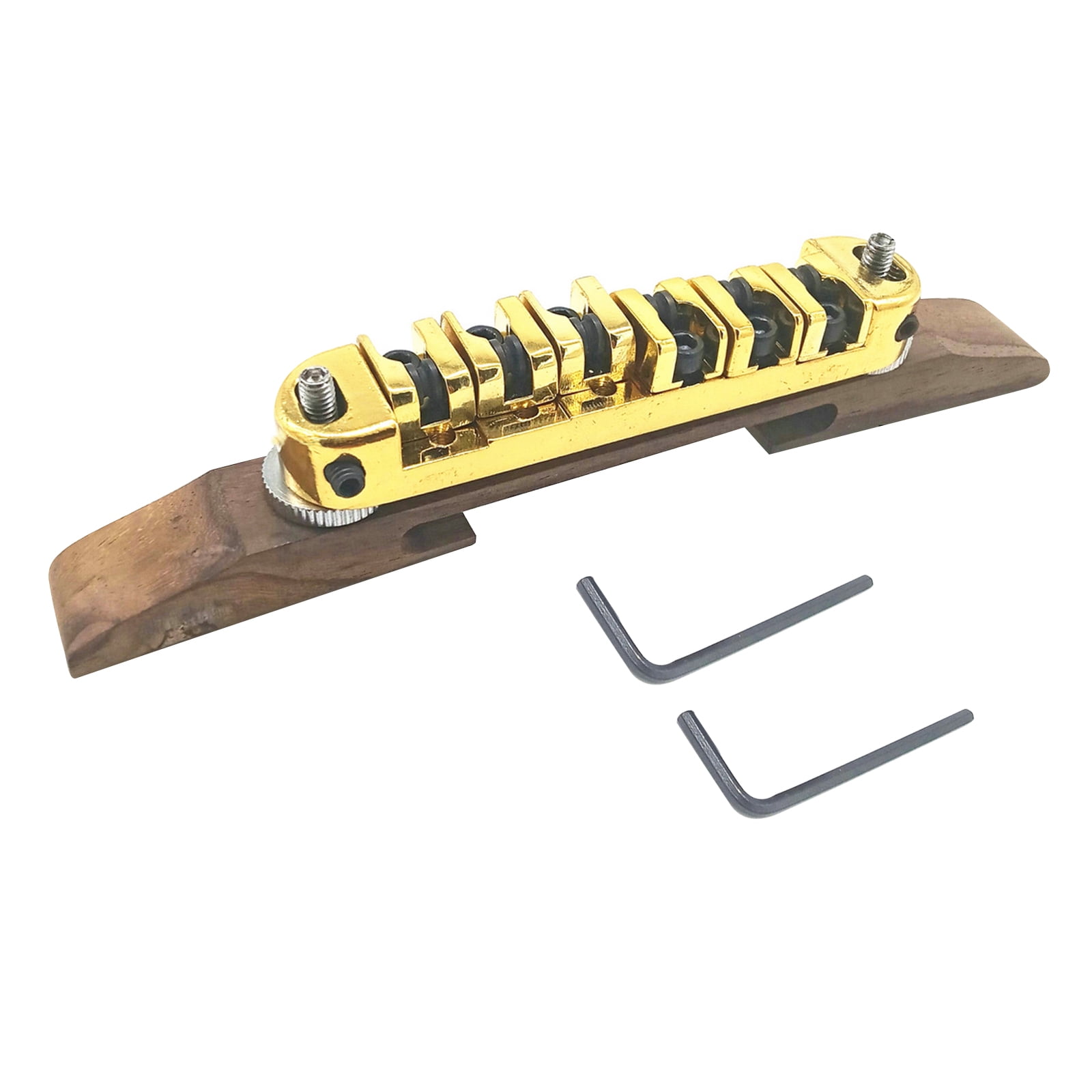 Adjustable Gold Guitar Bridge for Archtop Jazz Guitar Height Adjustable ...