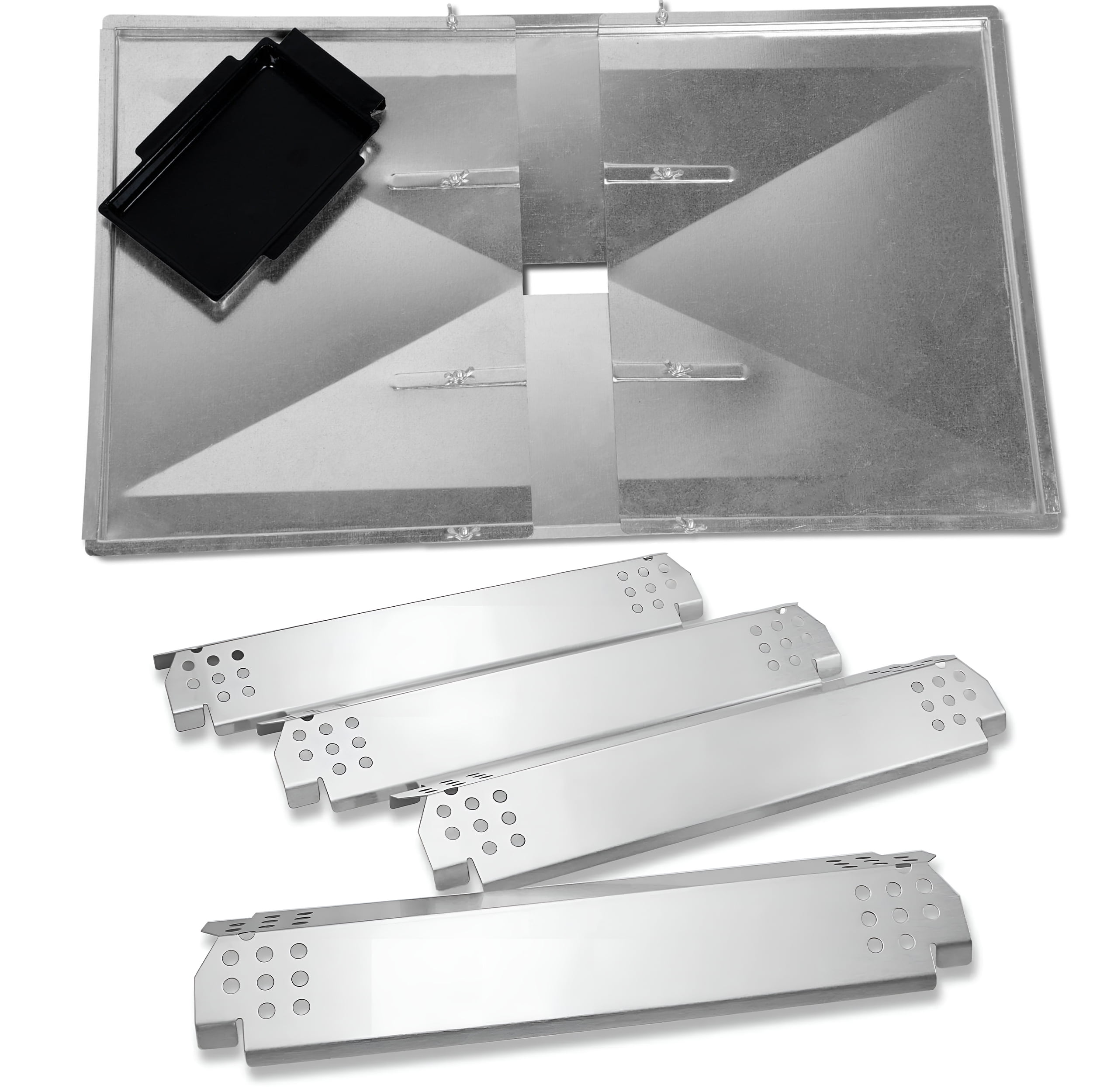 Adjustable Grease Tray (24" to 27") & 4 Pack Heat Shields for Nexgrill ...