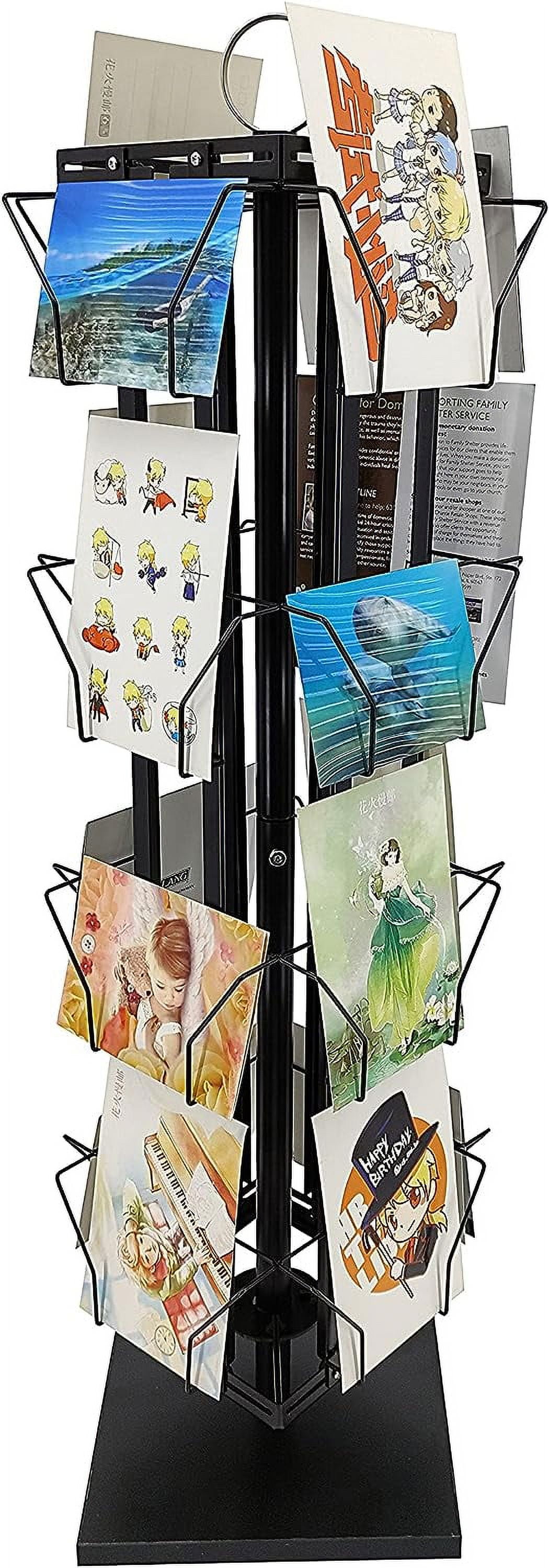 Adjustable Greeting Card Rack Display Stand 4 Tier 16 Pocket Organizer ...