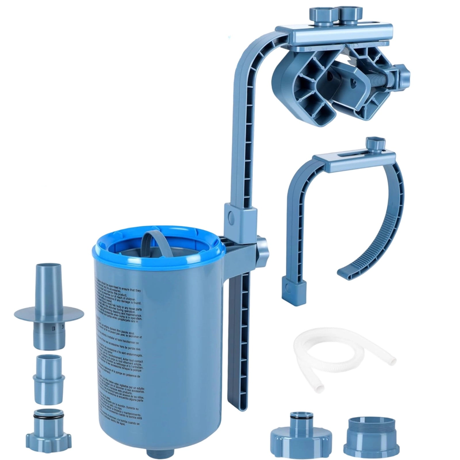 Adjustable Above Ground Pool Skimmer Wall-Mounted w/Hose & Basket ...