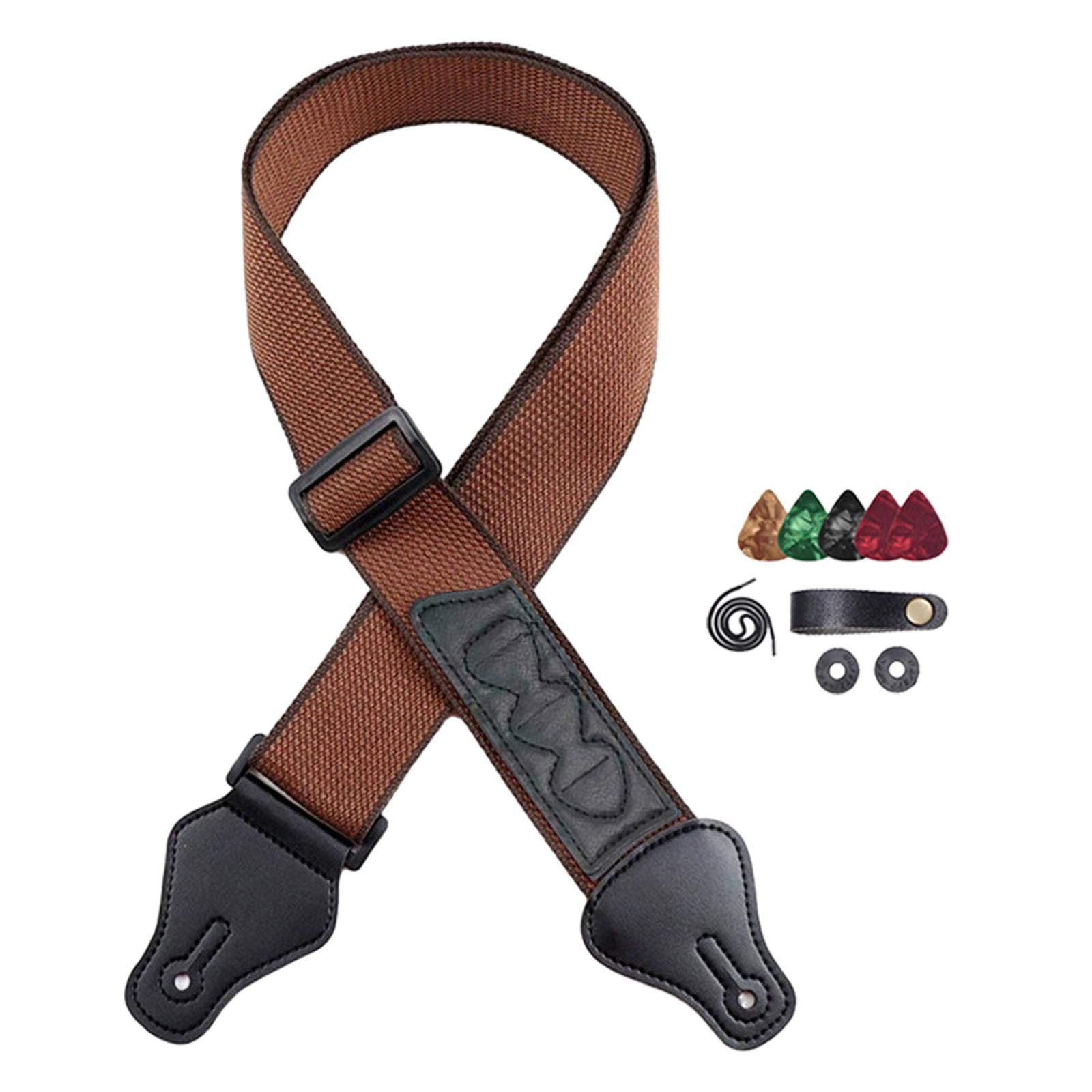 Adjustable Guitar Strap, Lengthened with Pick Holder, Soft Padded ...