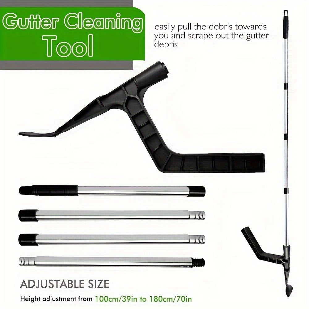 Adjustable Gutter Cleaning Tool with Extension Pole, Outdoor Non ...
