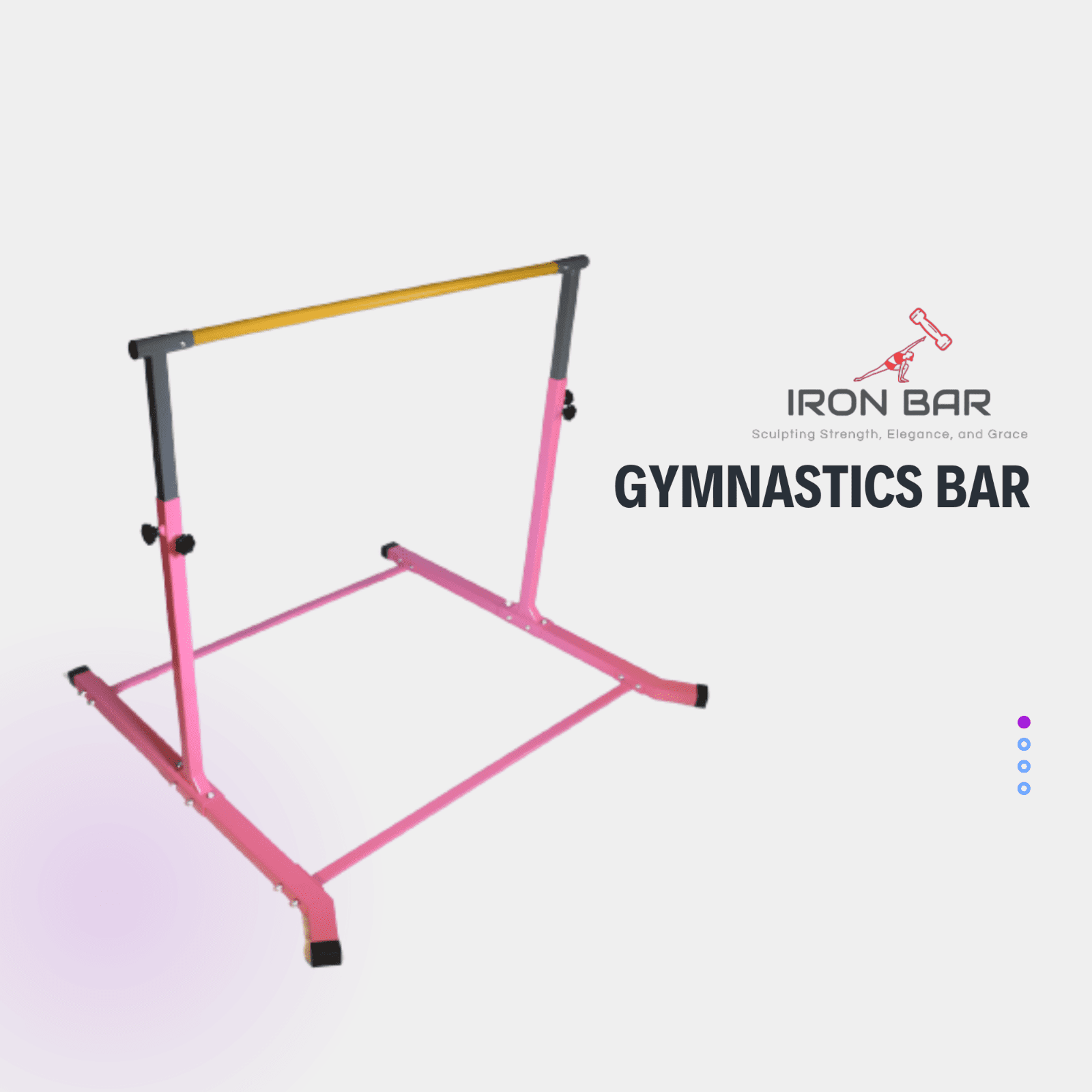 Adjustable Gymnastics Bar for Indoor and Outdoor Use - 3' to 5' Height ...
