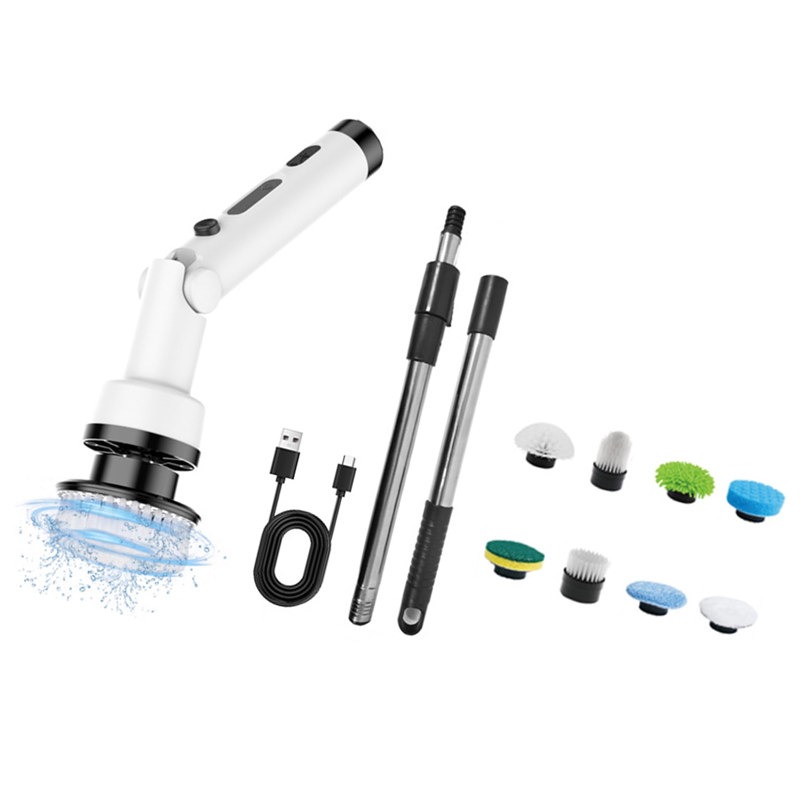 Adjustable Handle Cordless Electric Cleaning Brush with Rotation ...