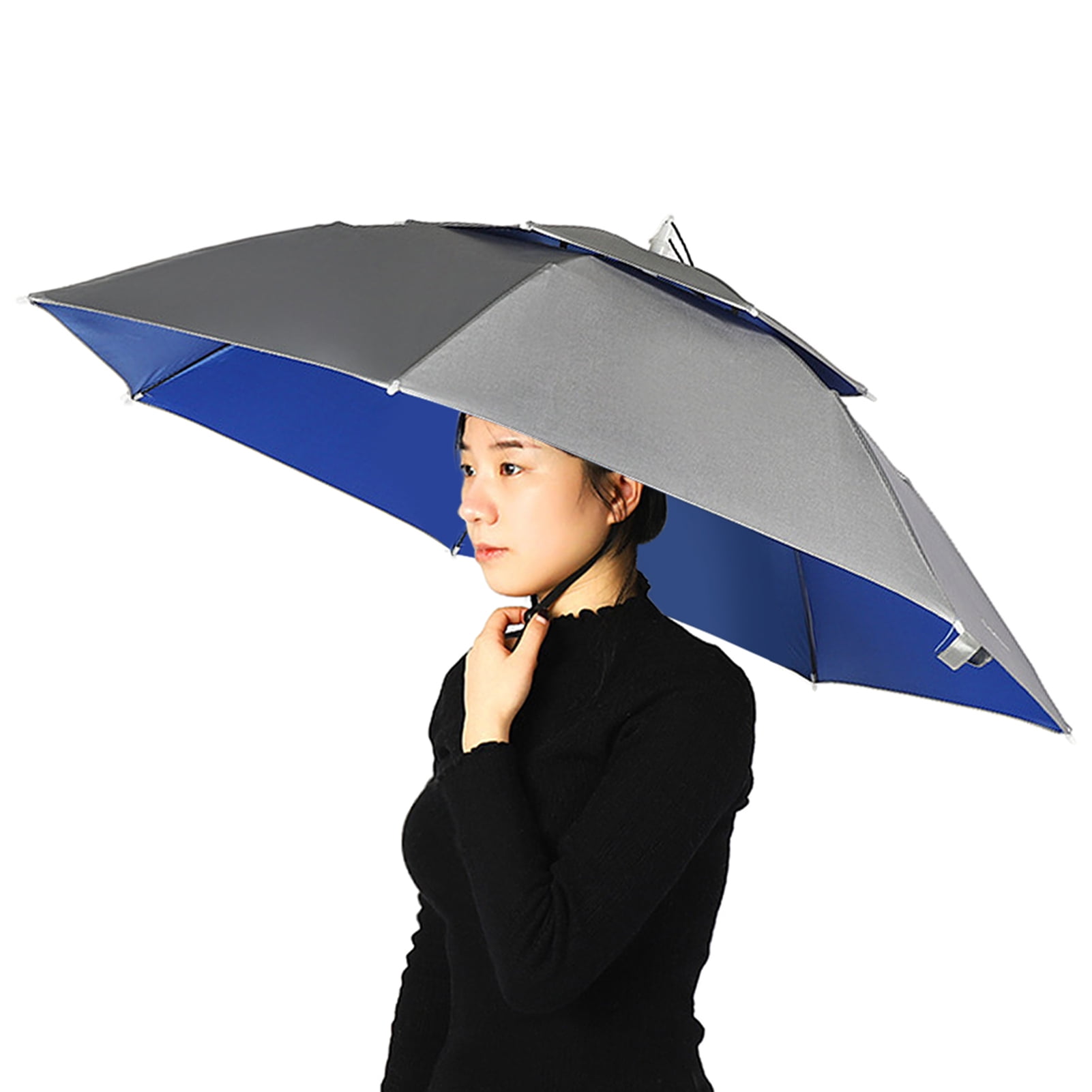 ,Adjustable Head Band Layer Umbrella Women Men Sun Rain With Adjustable ...