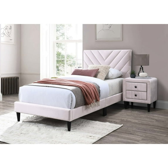 Adjustable Headboard Twin Bed / Modern Design, No Box Spring, Foam ...
