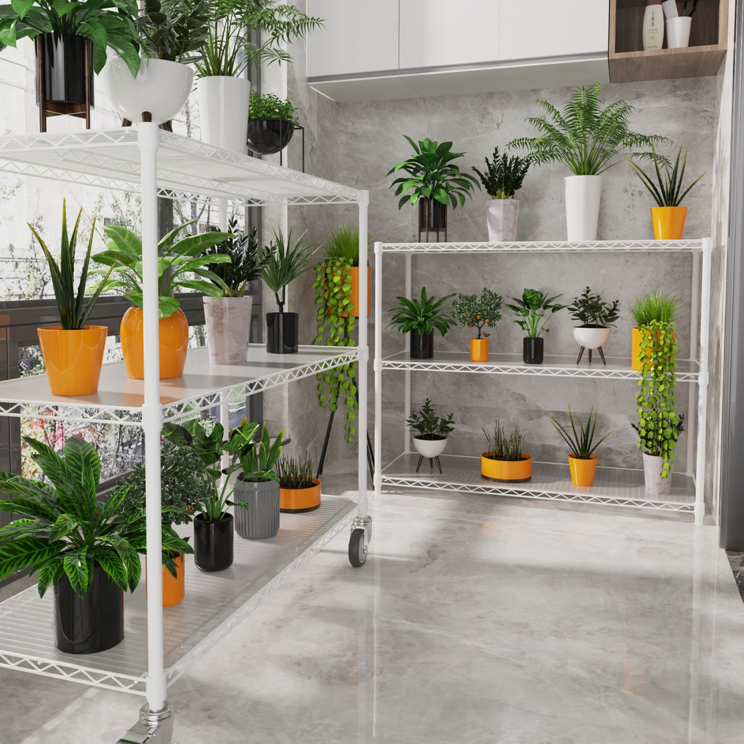 Adjustable Heavy Duty 6000 LBS NSF White Metal Garage Storage Shelves ...