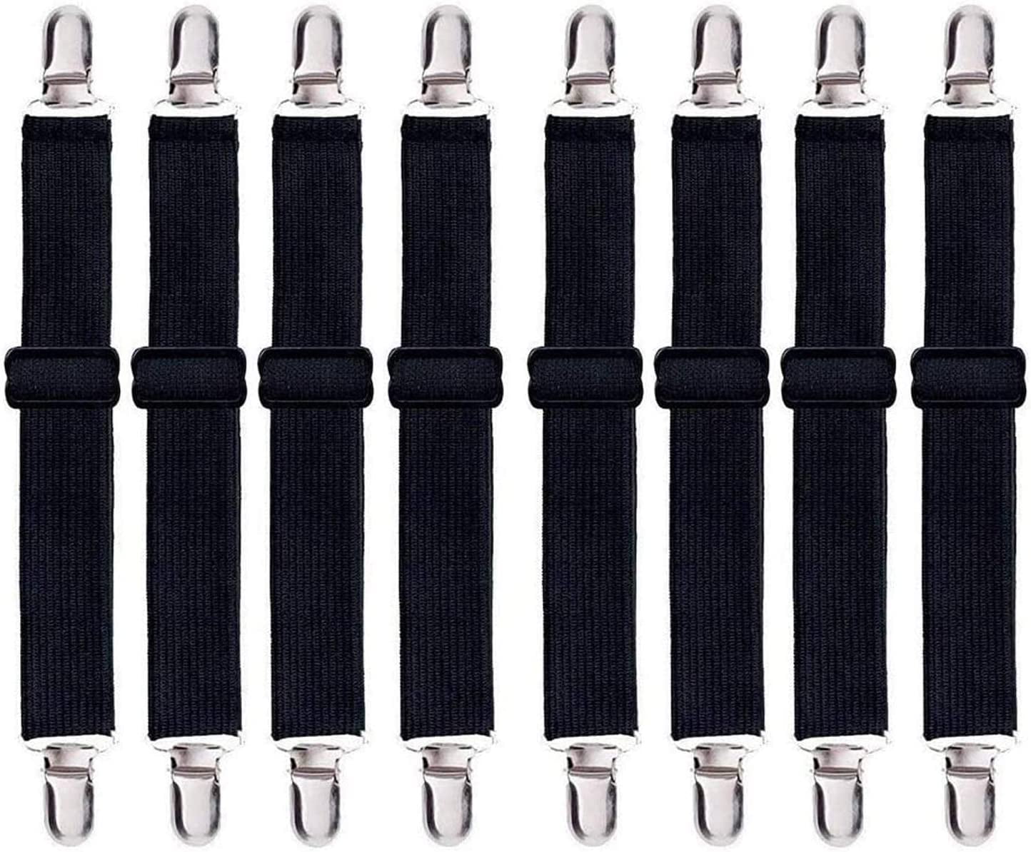Adjustable Heavy Duty Bed Straps, 8 Pcs Adjustable Bed Sheet Clips ...