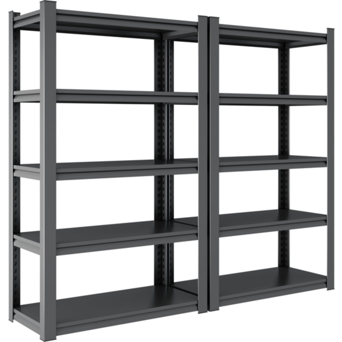 ”Adjustable Heavy Duty Black 5 Tier Metal Garage Storage Shelves ...