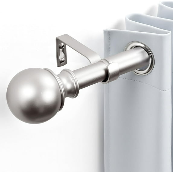 Adjustable Heavy Duty Curtain Rod, 48 to 84 Inch, 1 Inch Solid Metal in ...