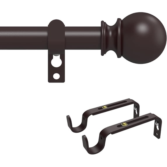 Adjustable Heavy Duty Curtain Rod for Windows 48-90 Inch, 5/8 Inch ...