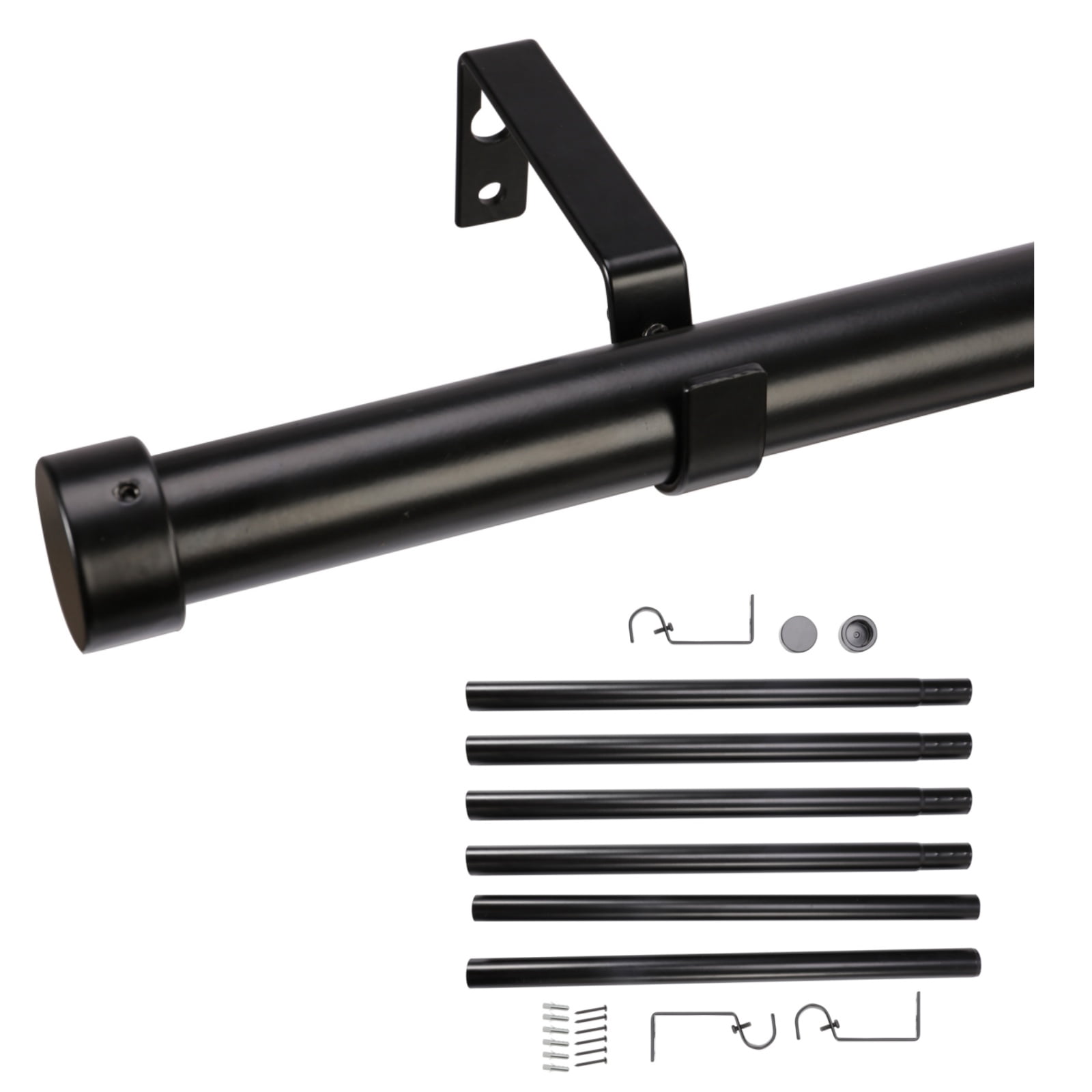 Adjustable Heavy Duty Easy Install Curtain Rods Set for Outdoor, Patio ...