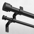 Adjustable Heavy Duty Metal Double Curtain Rod Black 36"-72" - Walmart.com