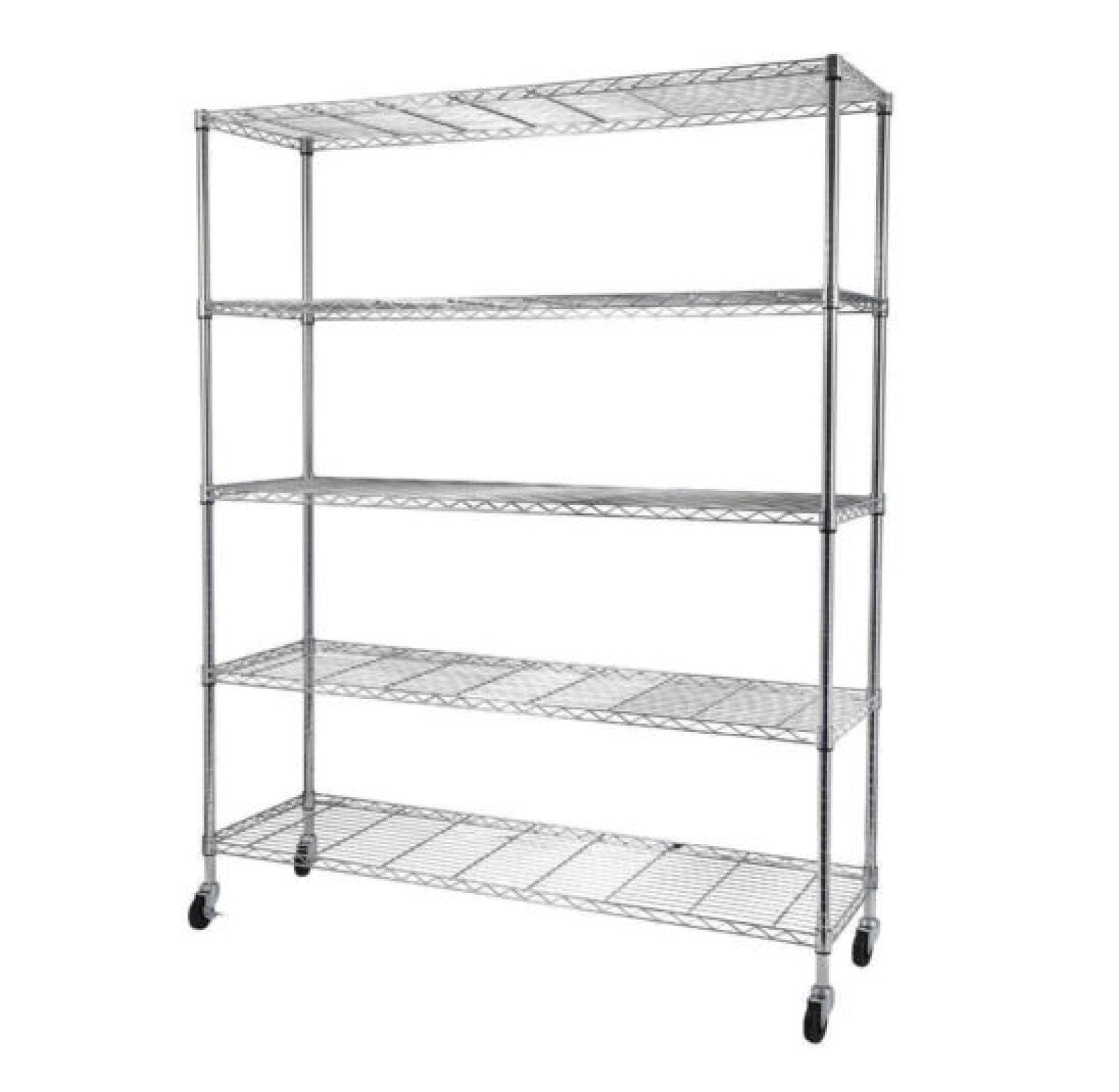 Adjustable Heavy Duty Wire Storage Shelving Unit NSF Metal Shelf Rack w ...
