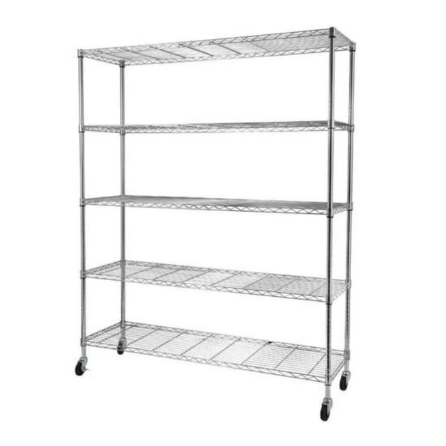 Adjustable Heavy Duty Wire Storage Shelving Unit NSF Metal Shelf Rack w ...