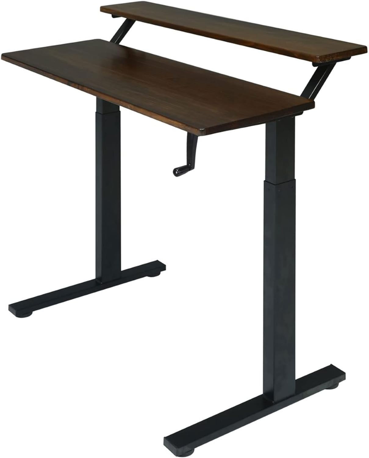 Adjustable Height 2 Tier Steel Frame Standing Desk, Spacious Desktop ...