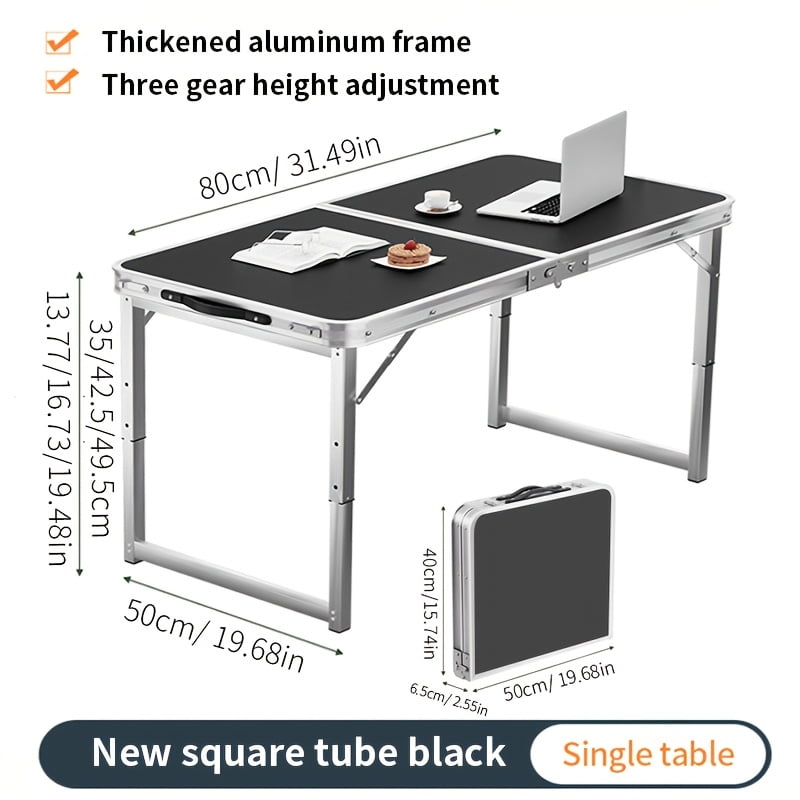 Adjustable Height Aluminum Alloy Folding Table with Handle ...