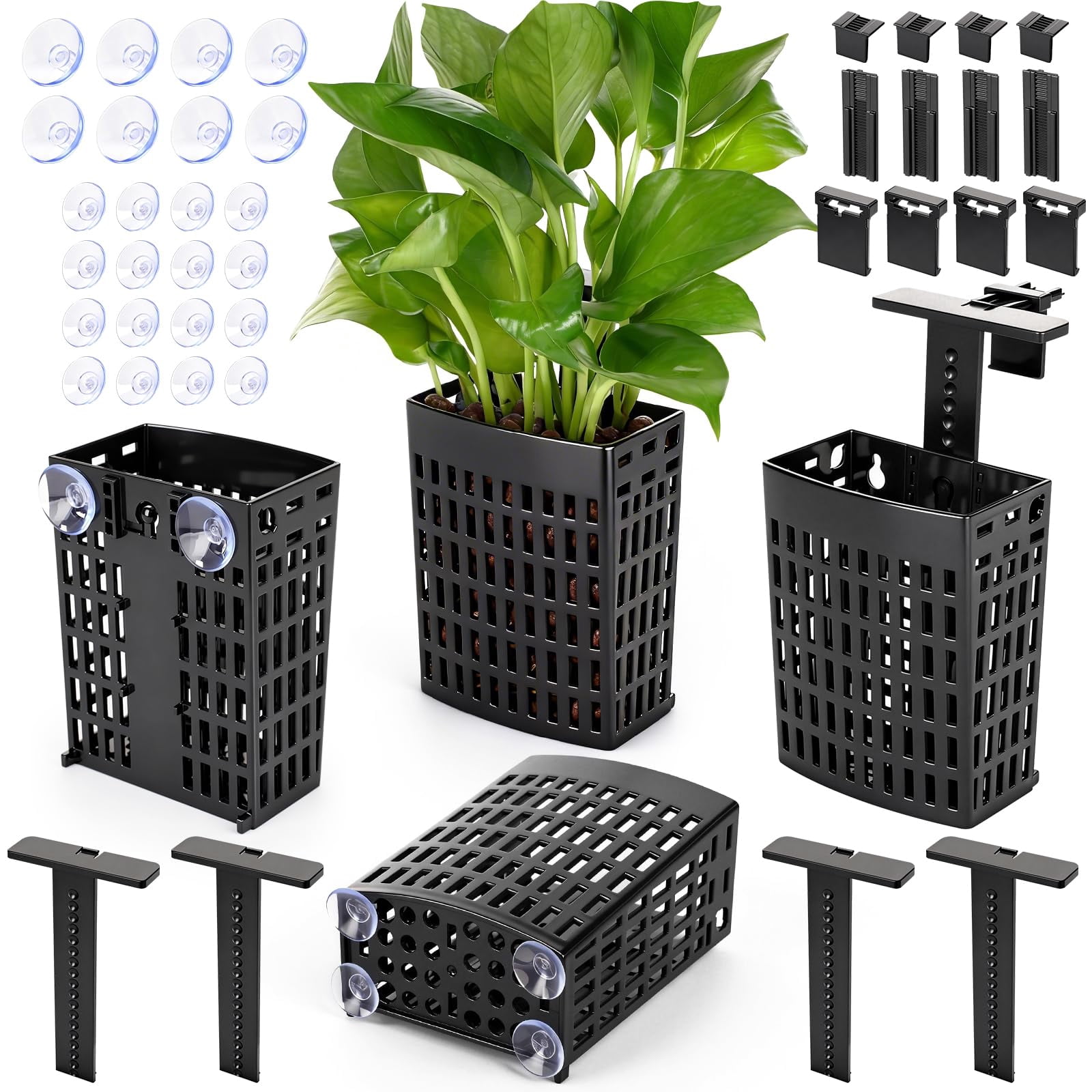 Adjustable Height Aquarium Plant Holder 4 Pack Aquascape Decor ...