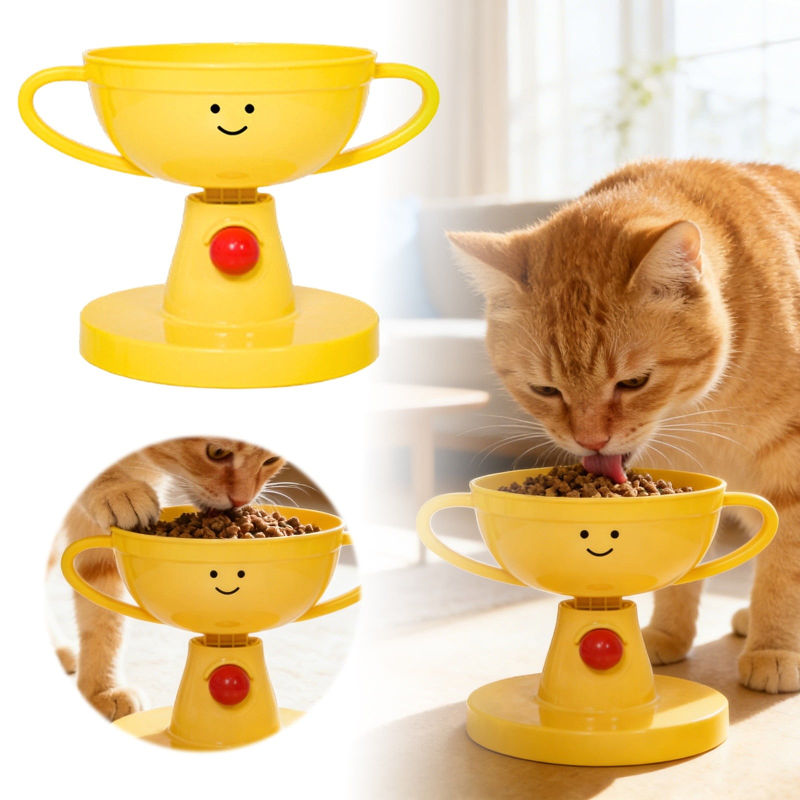Adjustable Height Award Design Elevated Feeder Bowl for Cats and Dogs ...