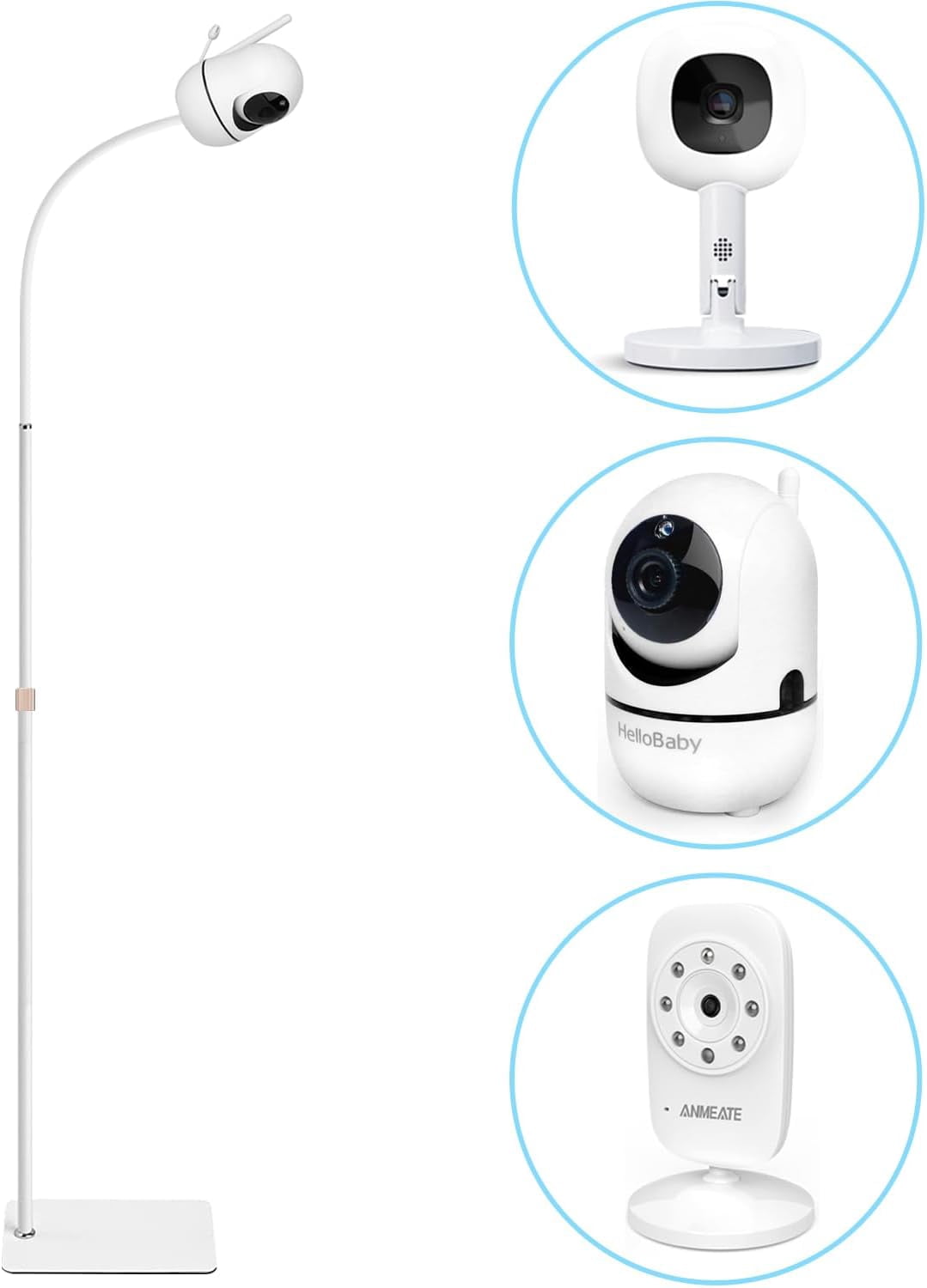 Adjustable Height Baby Monitor Floor Stand Holder for Hellobaby HB6560 ...