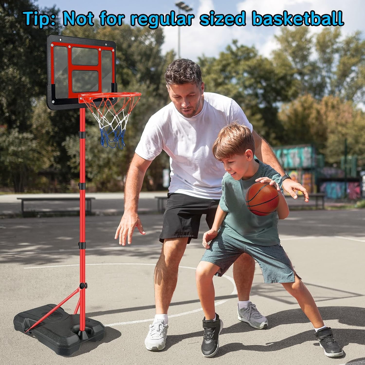 Kids Basketball Hoop Adjustable Height 3.5FT-6.2FT, Mini Basketball ...