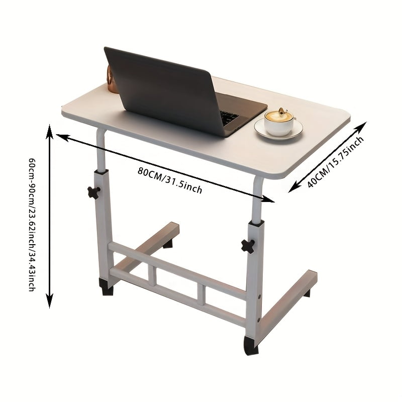 Adjustable Height Bedside Table with Locking Wheels - Mobile Nightstand ...