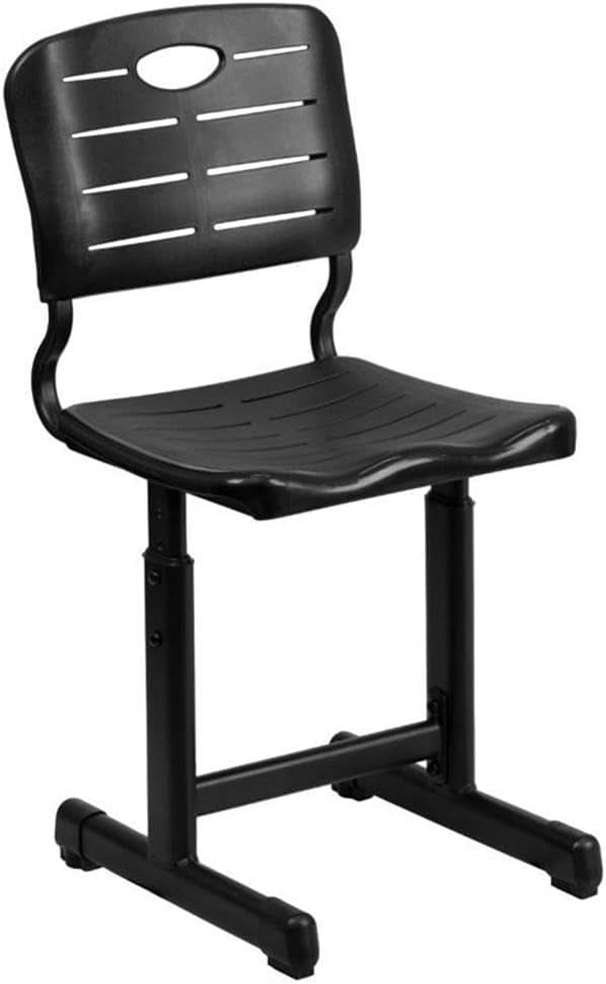 Adjustable Height Black Student Chair with Black Pedestal Frame ...