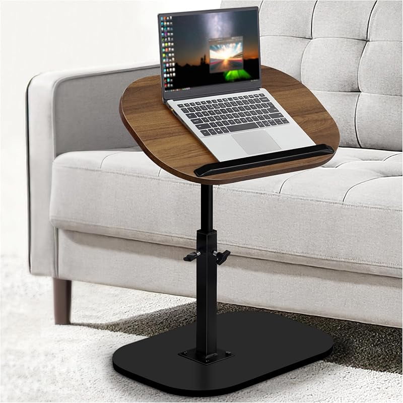 Adjustable Height C Shaped End Table, 360 ° Swivel Small Side Table for ...