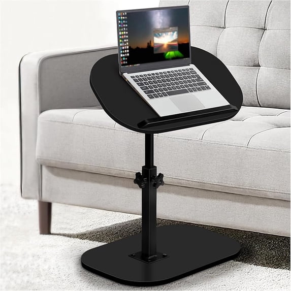 Adjustable Height C Shaped End Table, 360 ° Swivel Small Side Table for ...