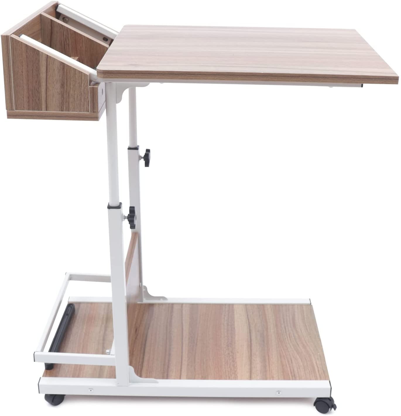 Adjustable Height C Shaped End Table, Mobile Laptop Side Table with ...