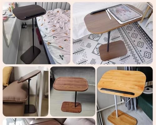 Adjustable Height C Shaped Side Table,360°Swivel Flip Top C Shaped End ...