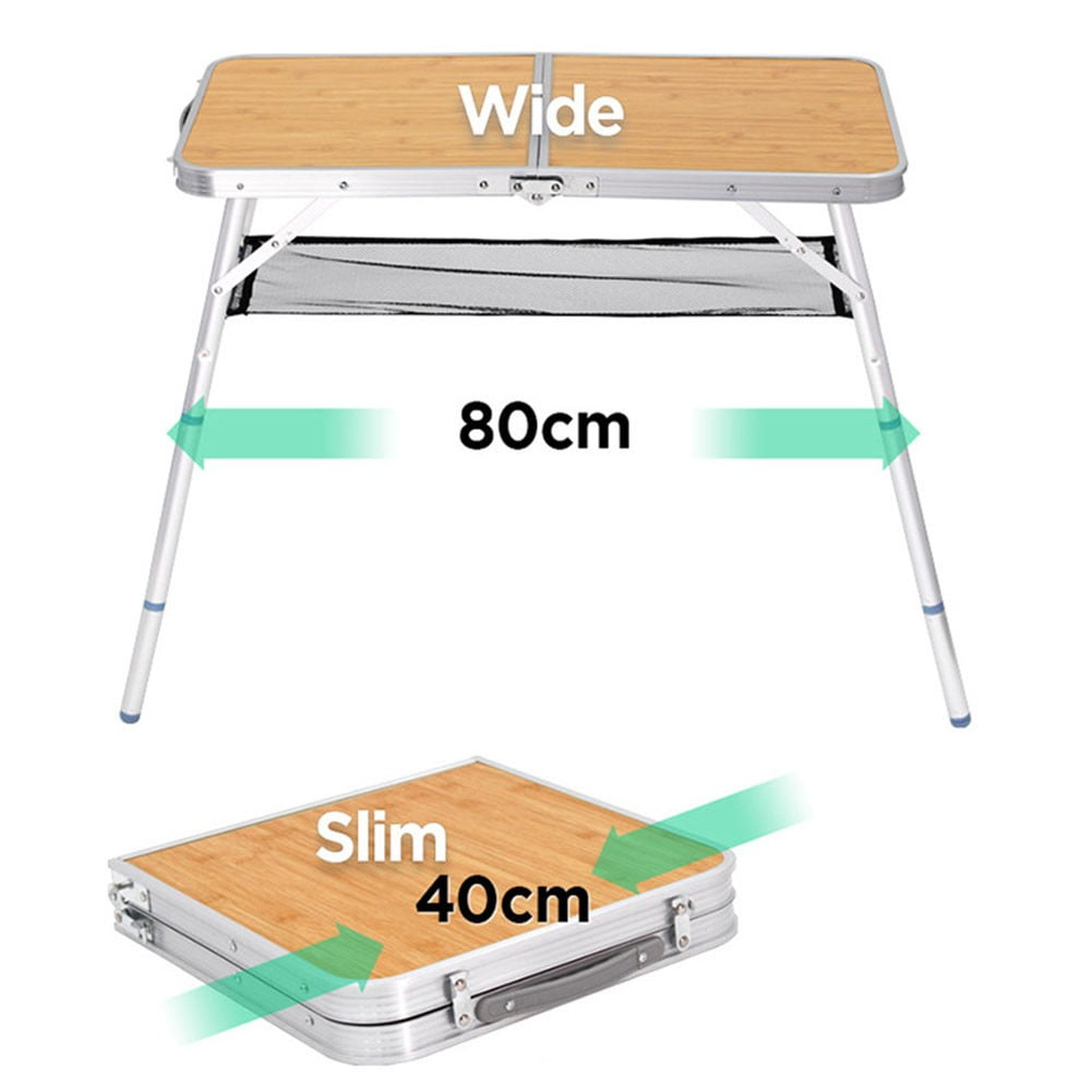 Adjustable Height Camping Table With Mesh Layer 3 Heights Folding Table ...