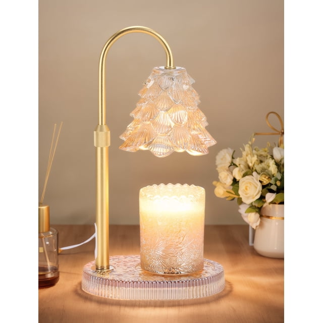 Adjustable Height Candle Warmer Lamp with Timer, Dimmable All Glass ...