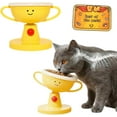 Adjustable Height Cat Bowl & Small Pet Feeder, Cute Trophy-Shaped ...