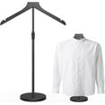 Adjustable Height Clothing Display Rack, Black Metal Garment Stand with ...