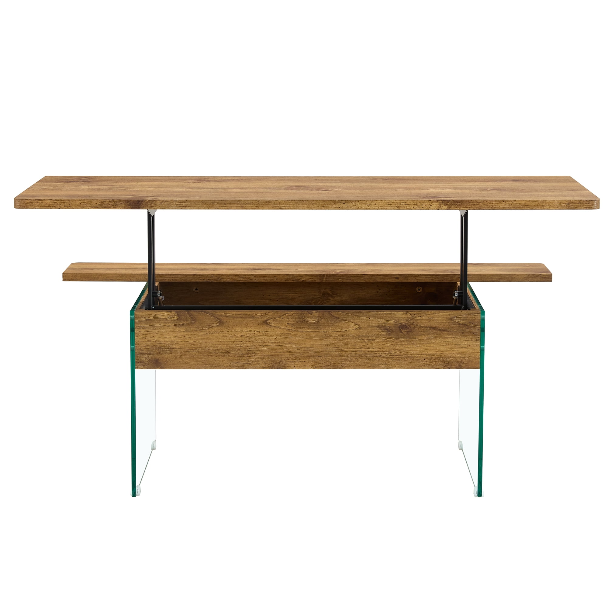 "Adjustable Height Coffee Table with Storage – 43.3" Rustic Wood ...