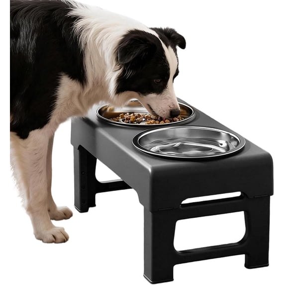 Adjustable Height Dog and Cat Feeder – Double Stainless Steel Bowls ...