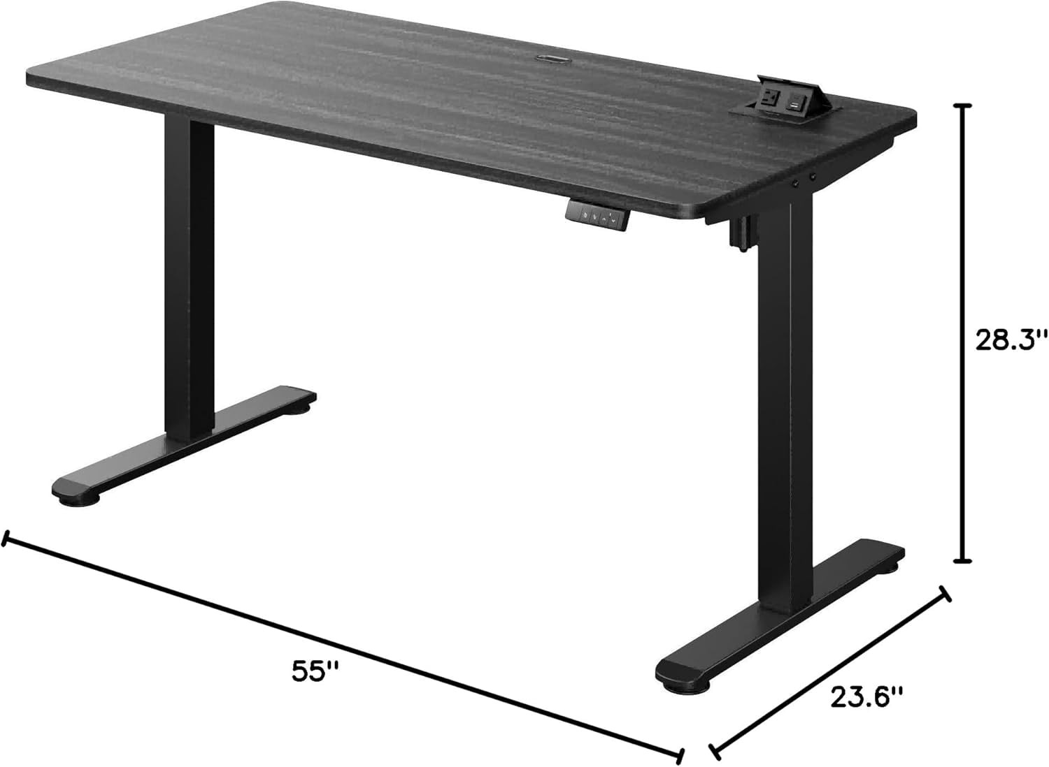 Adjustable Height Electric Standing Desk 55x24 Inches with Multi ...
