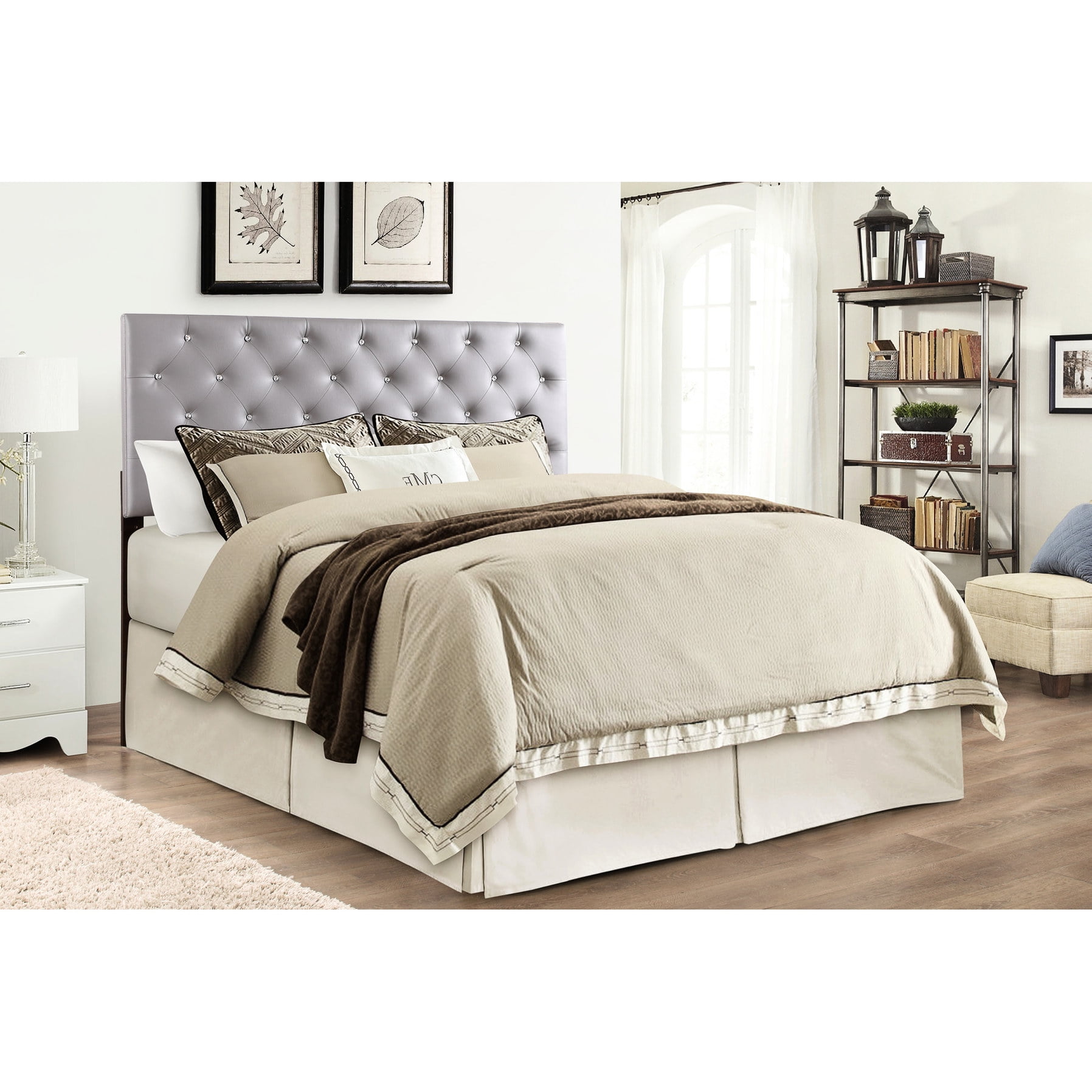 Adjustable Height Faux Leather Headboard | For Tall Mattresses, Light ...