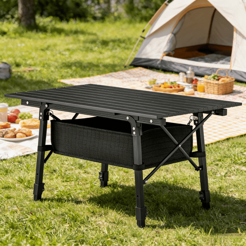 Adjustable Height Folding Outdoor Table - 17.7"-26", Oxford Storage ...