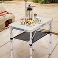 Adjustable Height Folding Table, 2 Height Settings Aluminum Camping ...