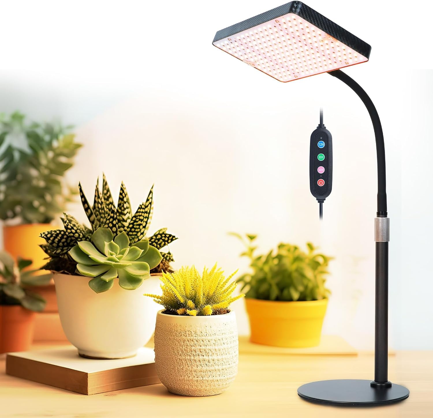 Adjustable Height Indoor Grow Light with Full Spectrum, Timer, 208 LEDs ...