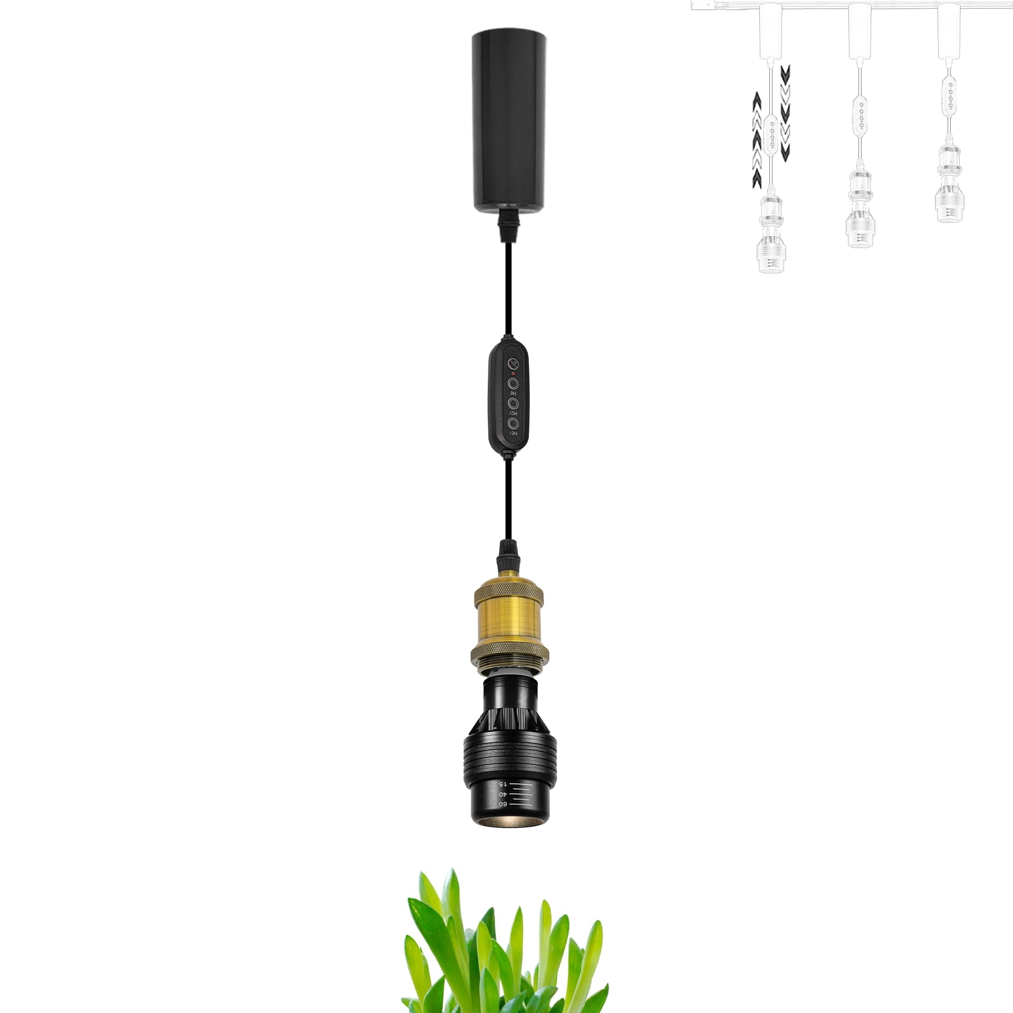 Adjustable Height J-Type Track Light Pendants 24 H Timer, 4500K 10W LED ...