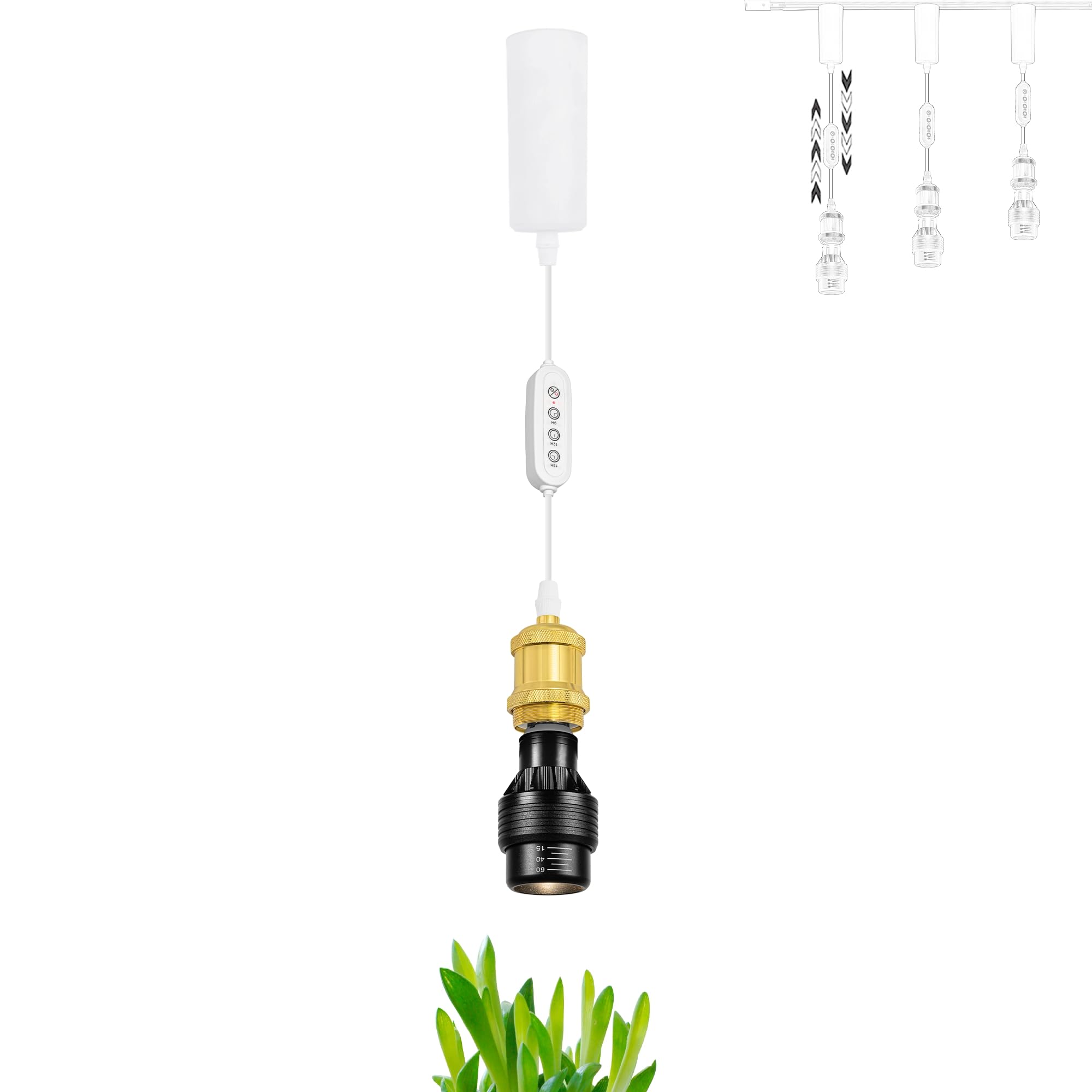 Adjustable Height J-Type Track Light Pendants 24 H Timer, 4500K 10W LED ...