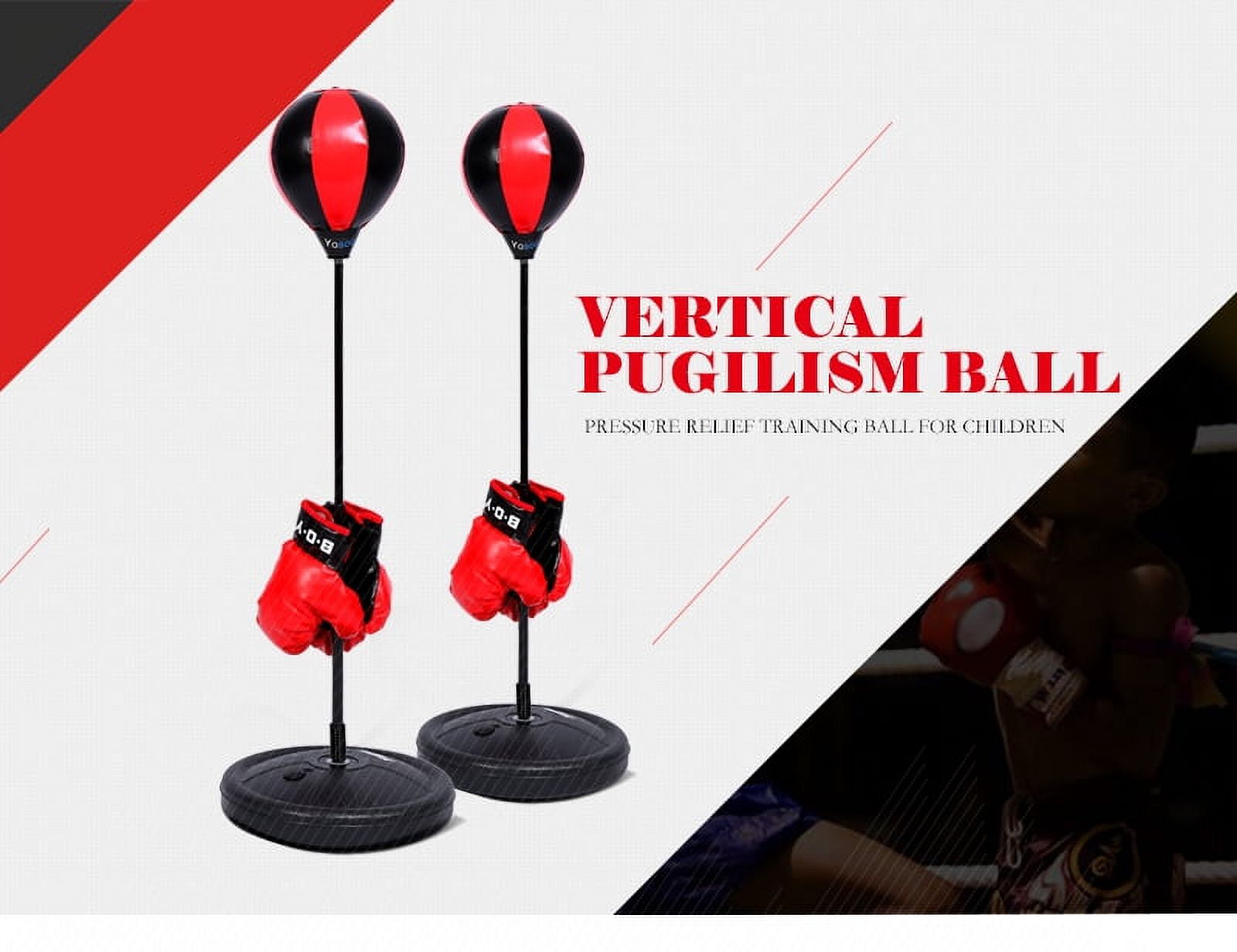 Adjustable Kids Punching Ball Bag Set, Indoor Boxing Game With Gloves ...