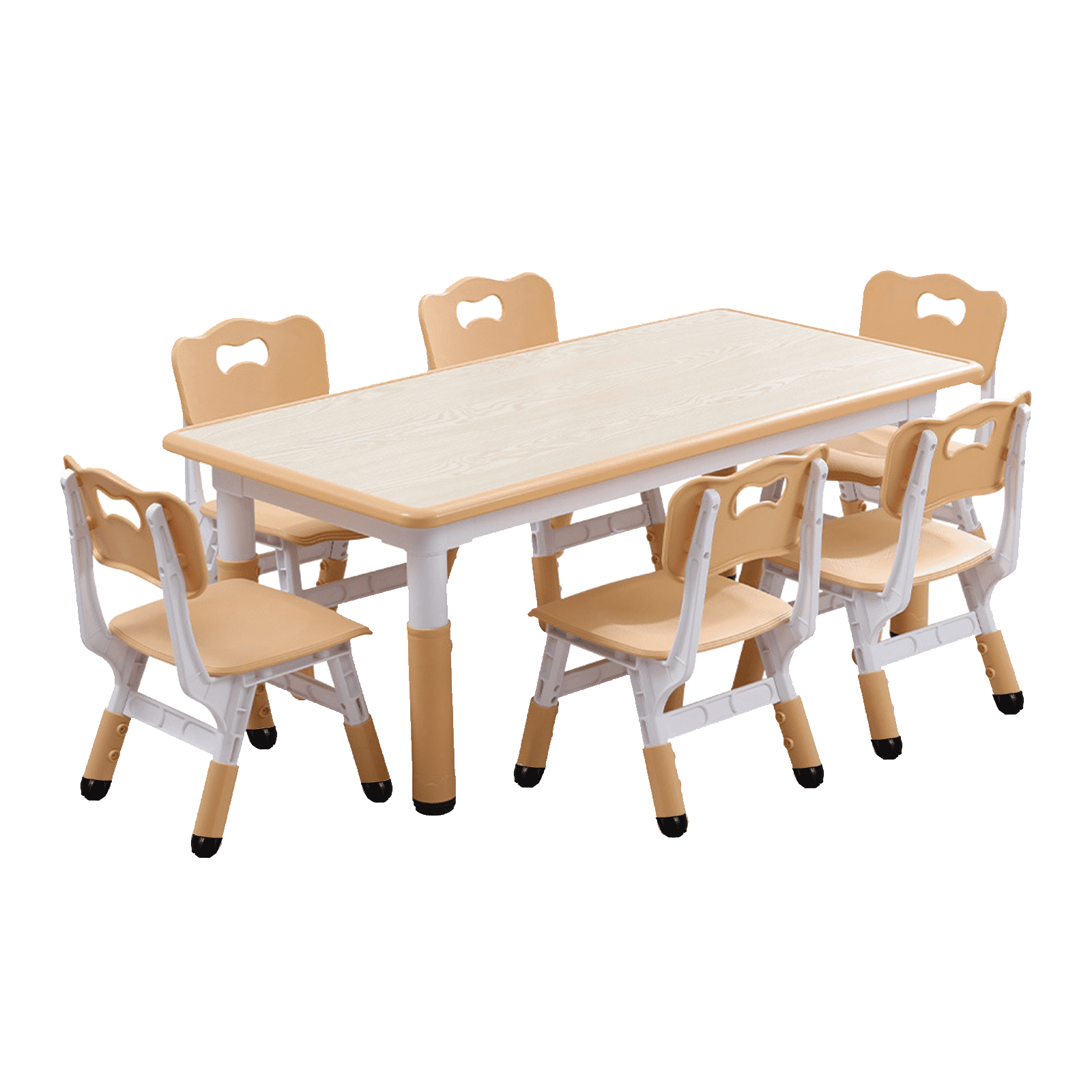 Adjustable Height Kids Table and 6 Chairs Set - Study & Activity Desk ...