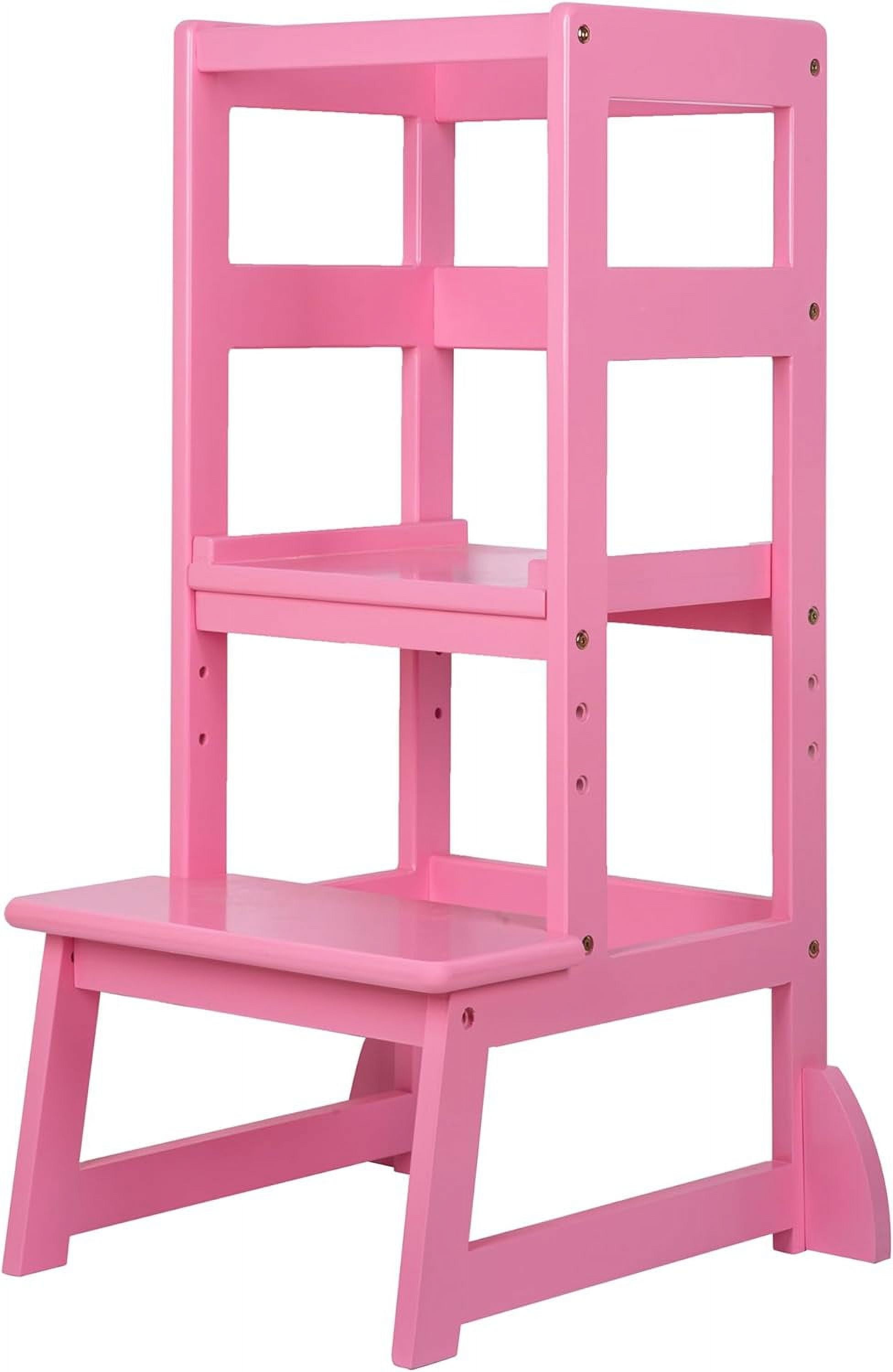 Adjustable Height Kitchen Step Stool for Kitchen & Bathroom, Pink ...
