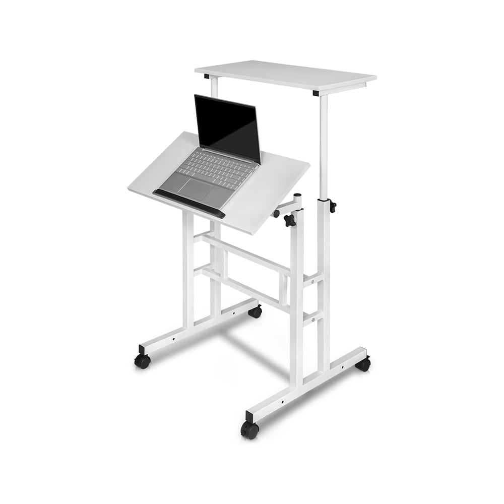 Adjustable Height Laptop Desk, Mutifuncation Rolling Workstation with ...
