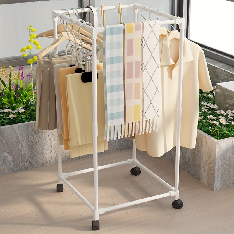 Adjustable Height Metal Clothing Rack with Wheels – Freestanding ...