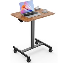 Spaco Adjustable Angle Height Rolling Laptop Table-Black, Office ...